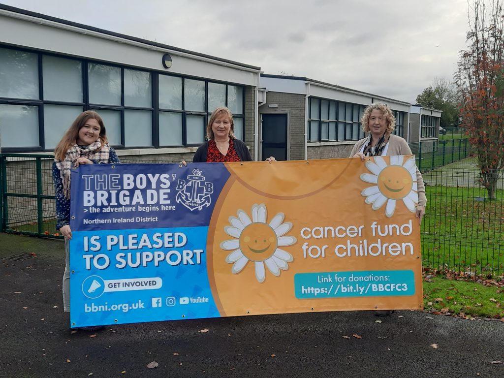 anna, Alison and Wendy with cfc banner_4.11.22 - The Boys' Brigade